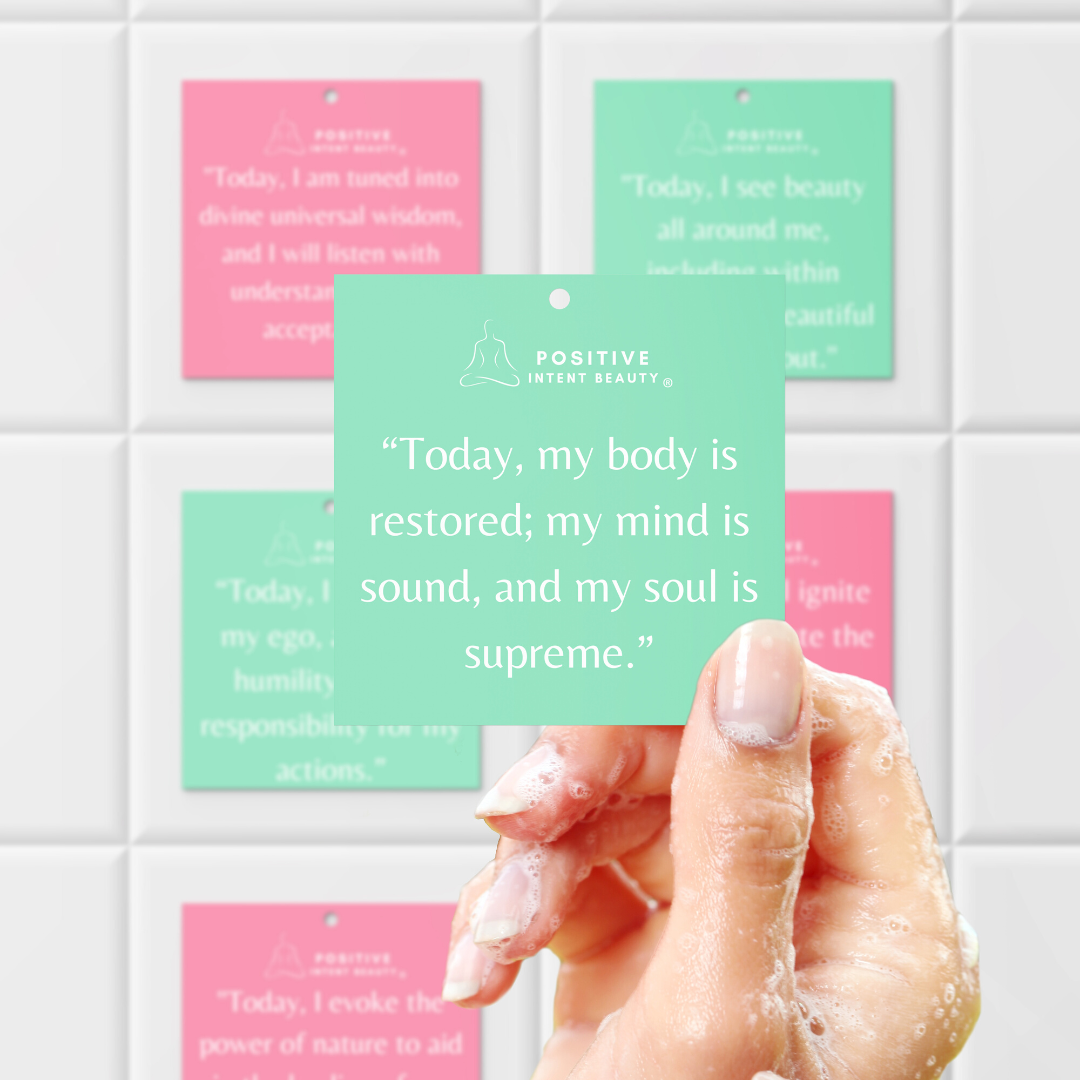 Self-Care Mantras For Your Shower Cards [Waterproof] – Positive Intent ...